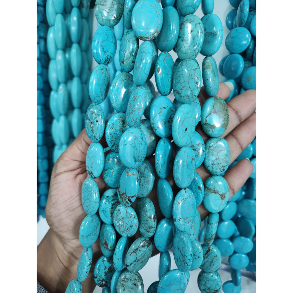 Fio de Pedra Turquesa, Diversos Tamanhos/Formatos | Shopee Brasil