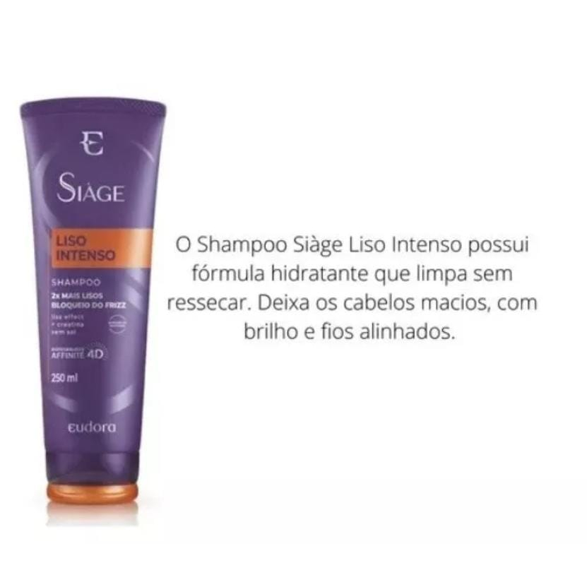 Shampoo Eudora Siàge Liso Intenso De 250ml | Shopee Brasil