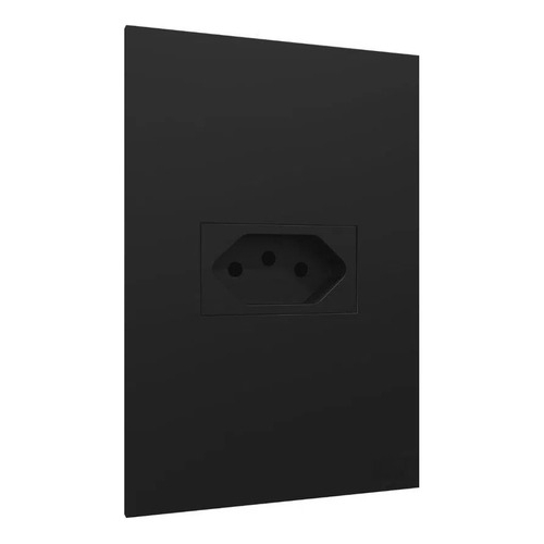 Conjunto Tomada 10A Preto Fosco - Recta Satin | Shopee Brasil