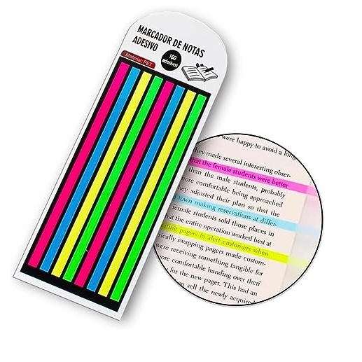 Marcador de linhas notas adesivo fininho plástico sticky notes pet ...