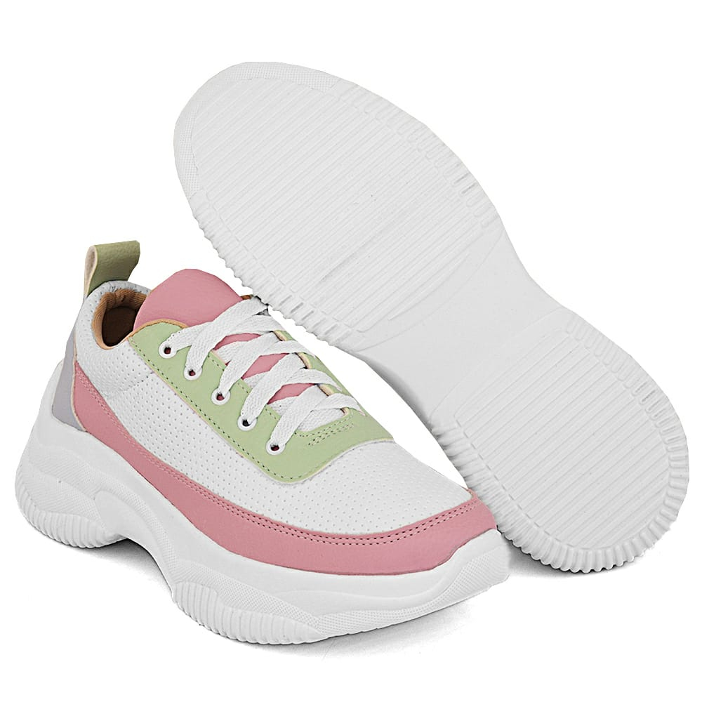 Tenis Sneaker Feminino Branco Blogueira Casual Plataforma Larissa | Shopee Brasil