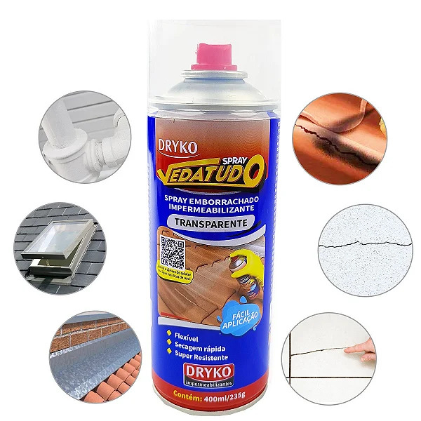 Spray Veda Tudo Transparente impermeabilizante Vedatudo emborrachante ...