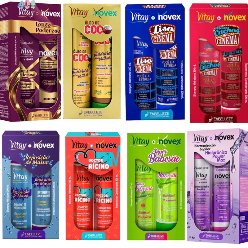 Kit Novex Vitay Shampoo + Condicionador 300ml cada (escolha o seu ...