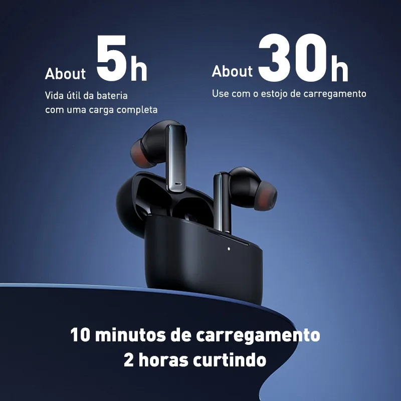 Fones Bluetooth Premium Baseus Bowie M2 Tws Anc Baixa Latencia Bateria ...