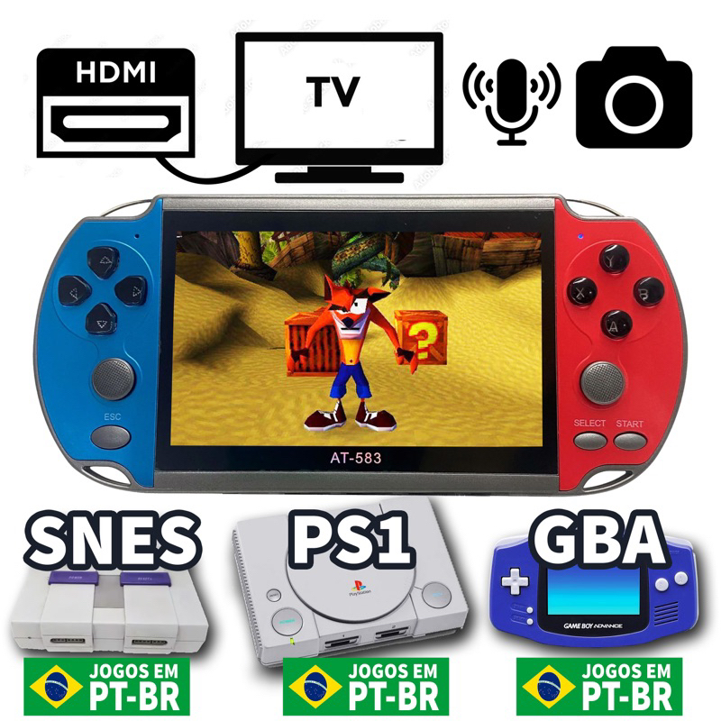 Game Ultra Retro Portatil PS1 SNES GBA GBC NES MEGA NES PT BR | Shopee ...