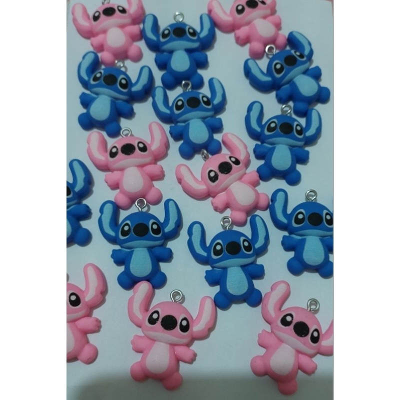 Pingente Stitch rosa e azul - 6 unidades (em pares) | Shopee Brasil