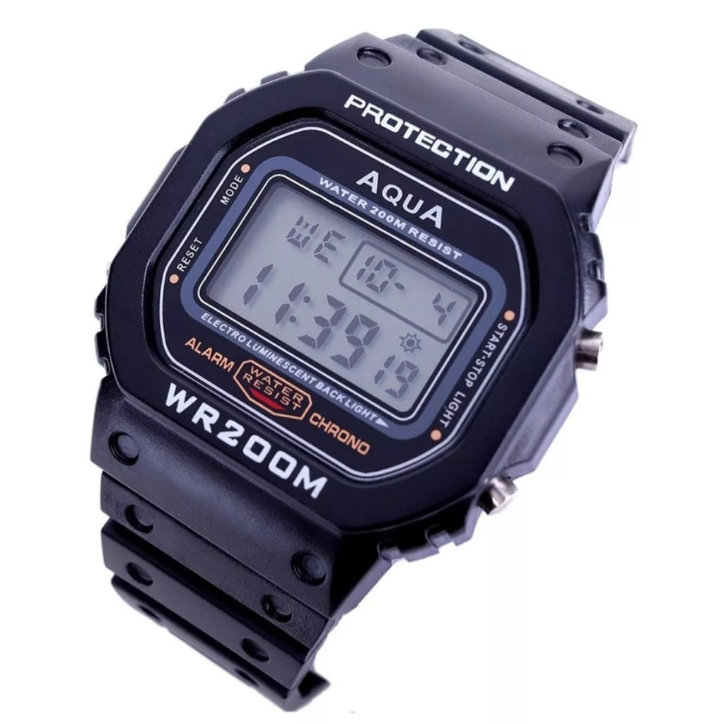 Relógio Masculino Digital Aqua Original Movimento a Quartzo à Prova D ...