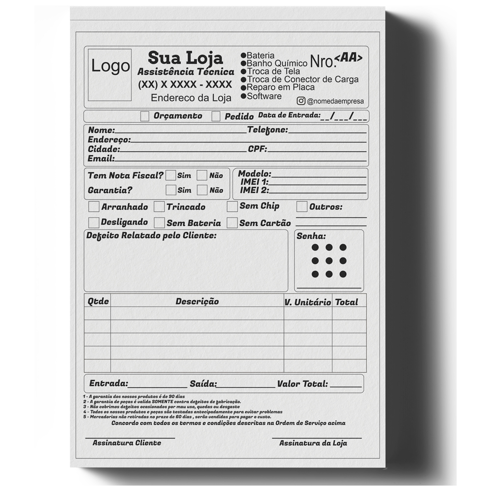 Modelo De Ordem De Serviço De Celular Gampang Dipahami, Bikin Reparasi ...