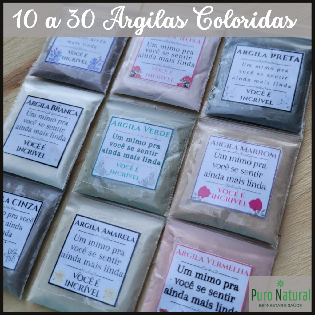 10 a 30 Mini Argilas Coloridas - Puro Natural - Mimo Clientes ...