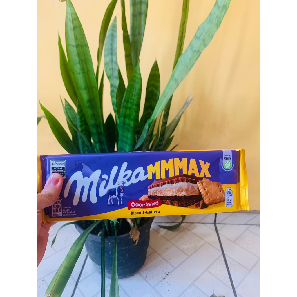 Milka Barra de Chocolate Gigante Choco Biscuit 300g | Shopee Brasil