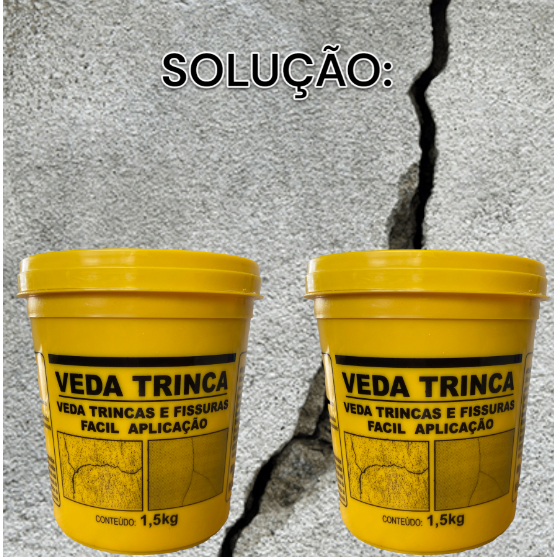 Kit 2 Veda Trinca Massa Tapa Trinca Acrilico Fecha Trincas Em Paredes E Outros 1,5Kg | Shopee Brasil