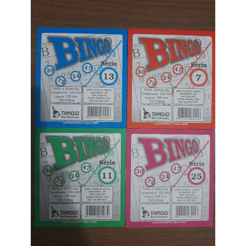 30 Blocos de Bingo Coloridos (3 Mil Folhas) | Shopee Brasil