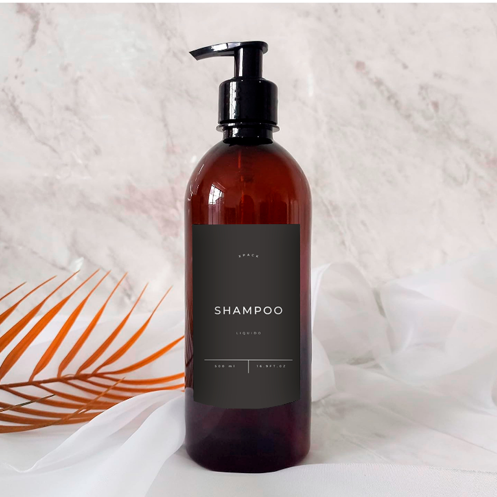 Frascos Âmbar - Shampoo 500Ml Pet Cilíndrico | Shopee Brasil