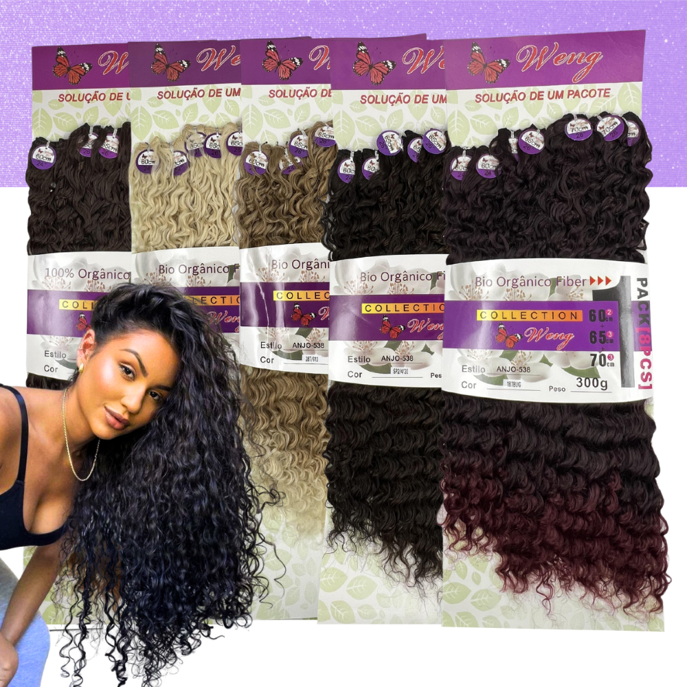 Cabelo Orgânico Cacheado Weng Anjo-538 70cm 8 Telas | Shopee Brasil