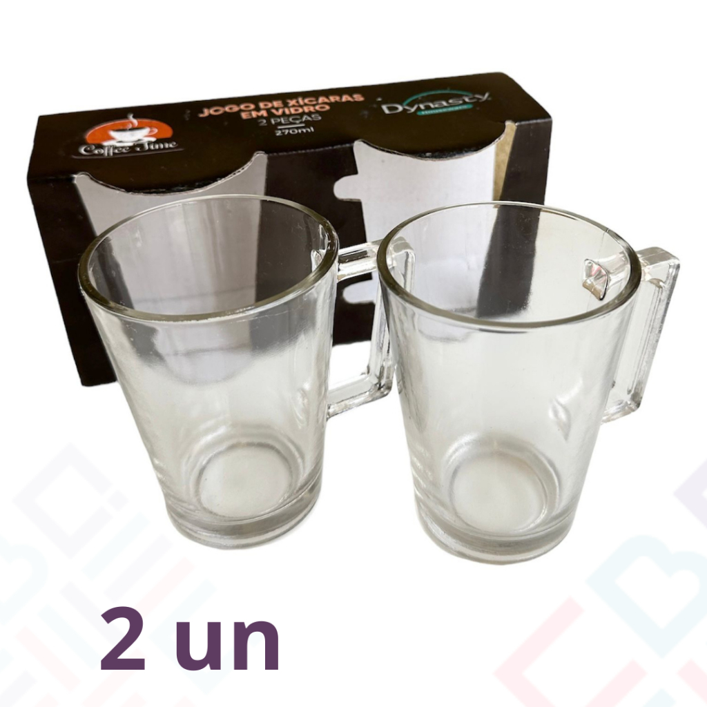 Jogo Conjunto de 2un 4un 6un Xícaras Vidro 270ml Cafe Cha Capuccino Dolce Gusto | Shopee Brasil
