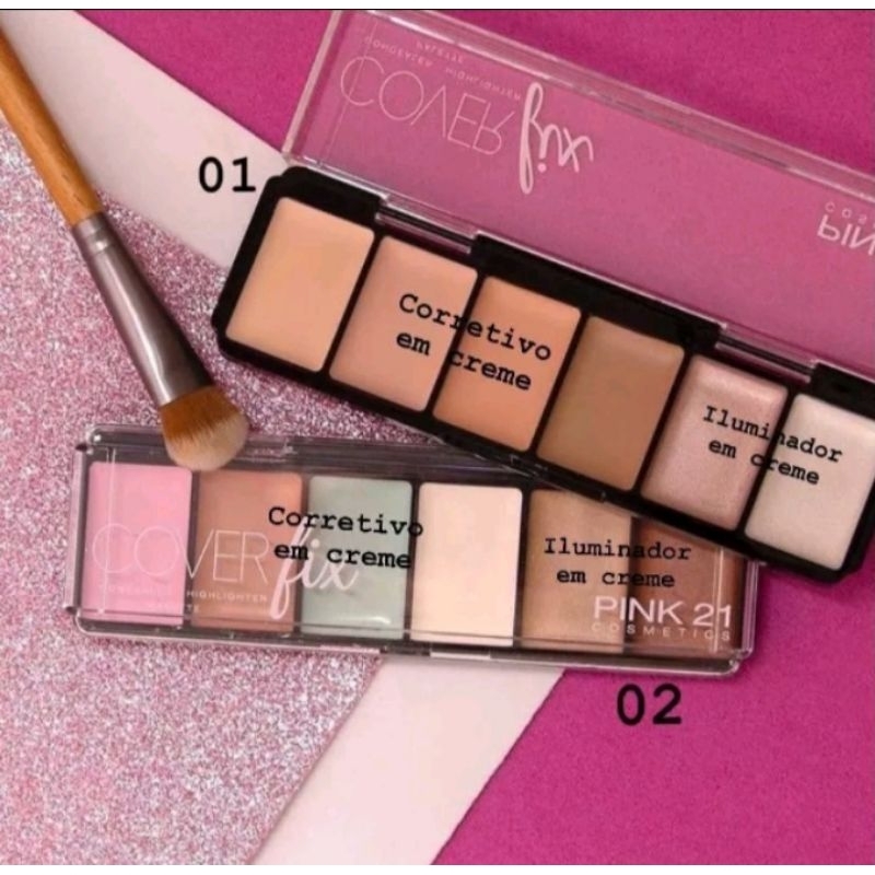 Paleta de corretivo e iluminador Cover Fix | Shopee Brasil