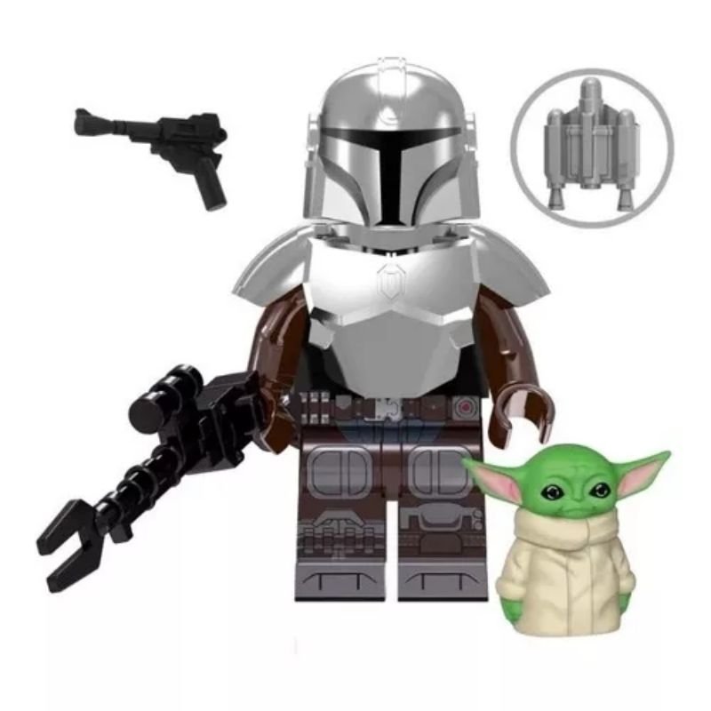 Lego mandalorian e Baby Grogu minifigure | Shopee Brasil