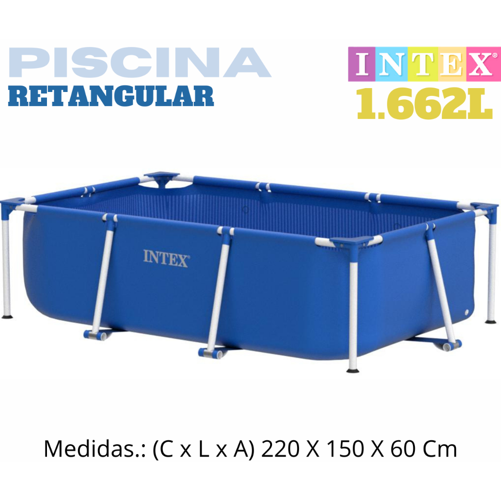 PISCINA INTEX RETANGULAR METAL FRAME 1.662 LITROS. | Shopee Brasil
