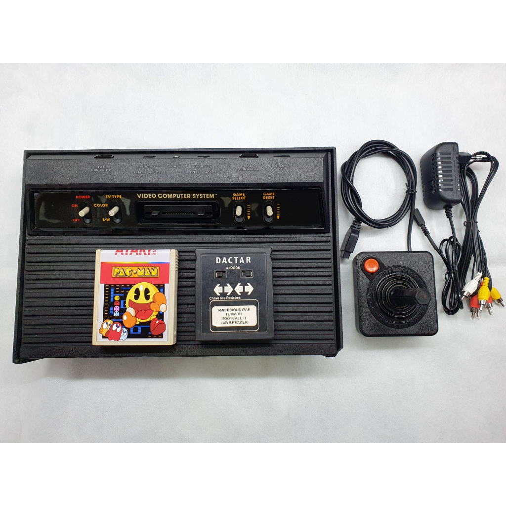 Atari 2600 com AV Mod + Controle + 5 Jogos | Shopee Brasil