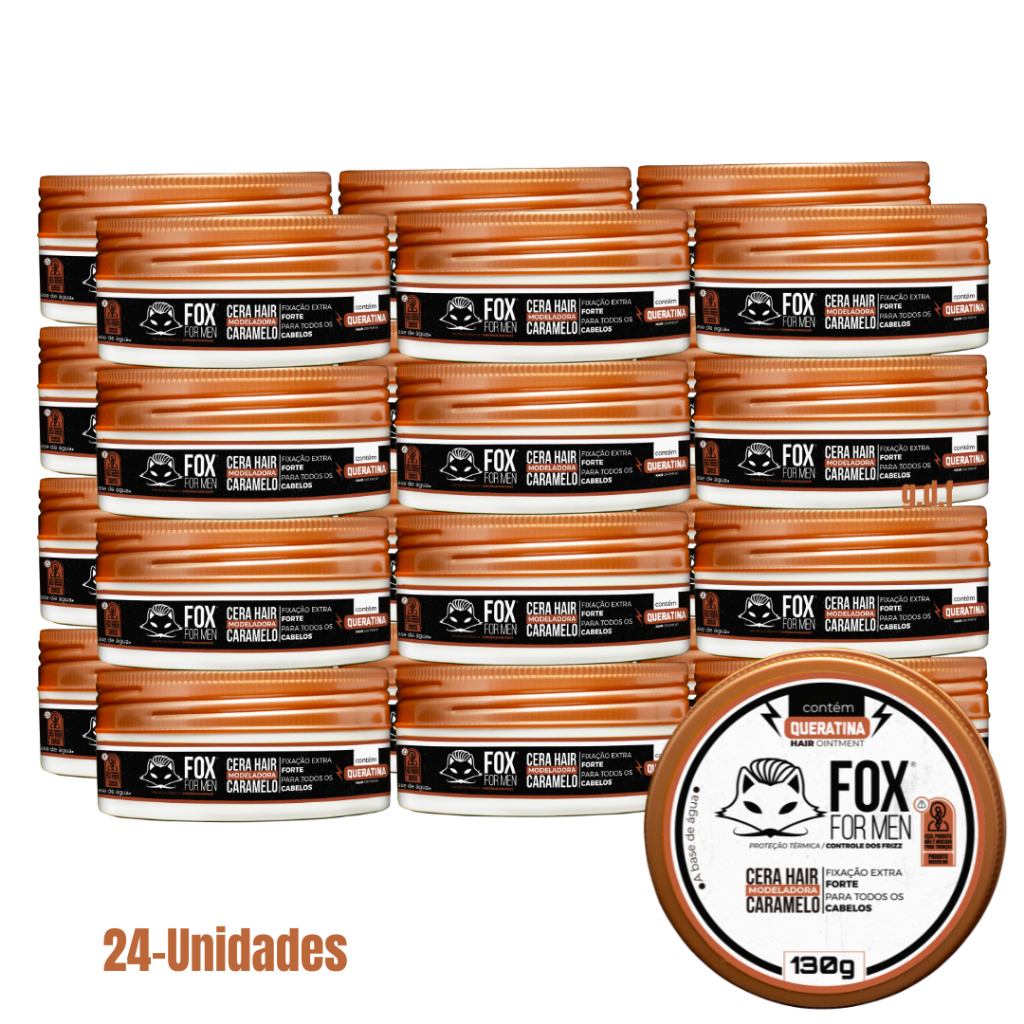 Cera Modeladora Hair Caramelo Fox For Men 130g 24-Unidades | Shopee Brasil