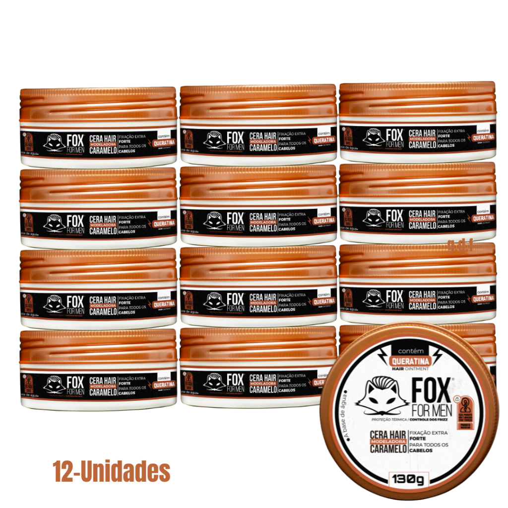 Cera Hair Caramelo 130g - Fox For Men - 12 Unidades | Shopee Brasil