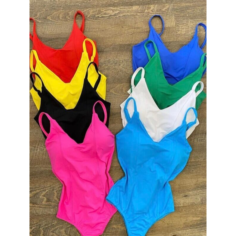 Body bory feminino basico alça fina com bojo acinturado tendencia ...