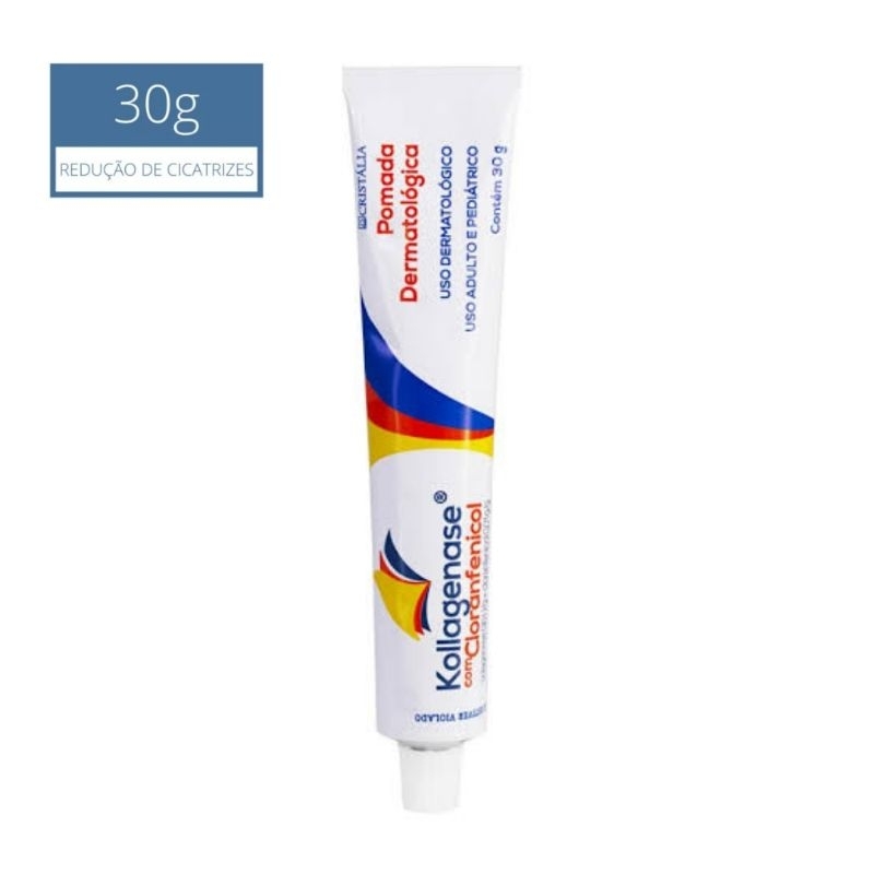 Pomada Kollagenase Colagenase 0,6U + Cloranfenicol 0,01g Dermatológica ...
