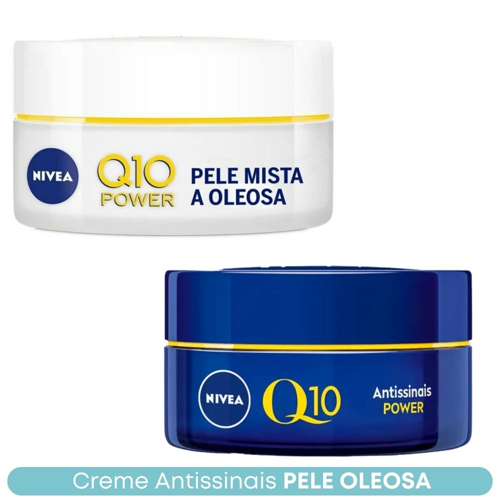 Kit Creme Power Q10 Dia E Creme Power Q10 Noite Pele Oleosa Nívea ...