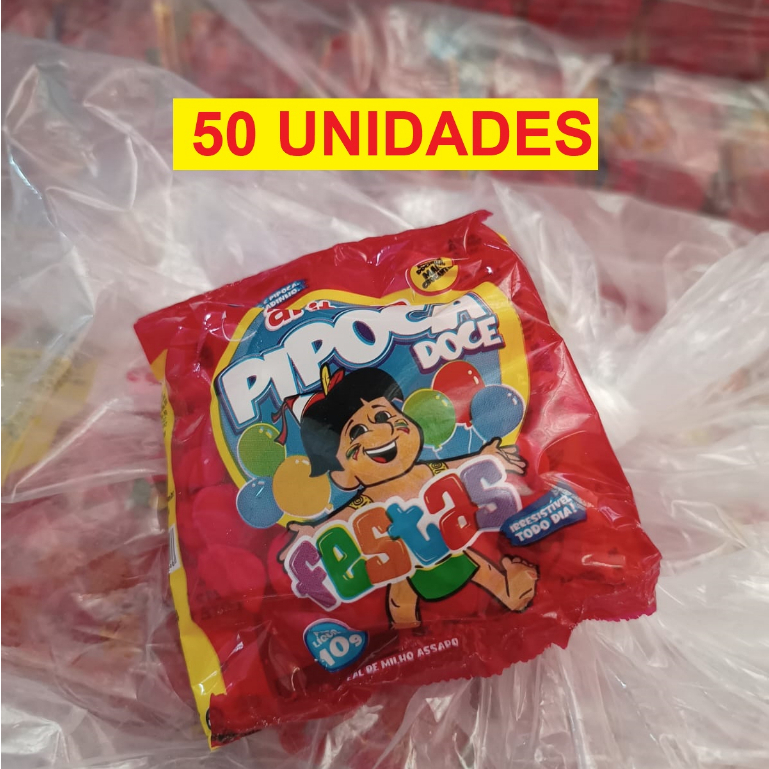 Saco de pipoca doce Aritana com 50 unidades de 10 gramas | Shopee Brasil
