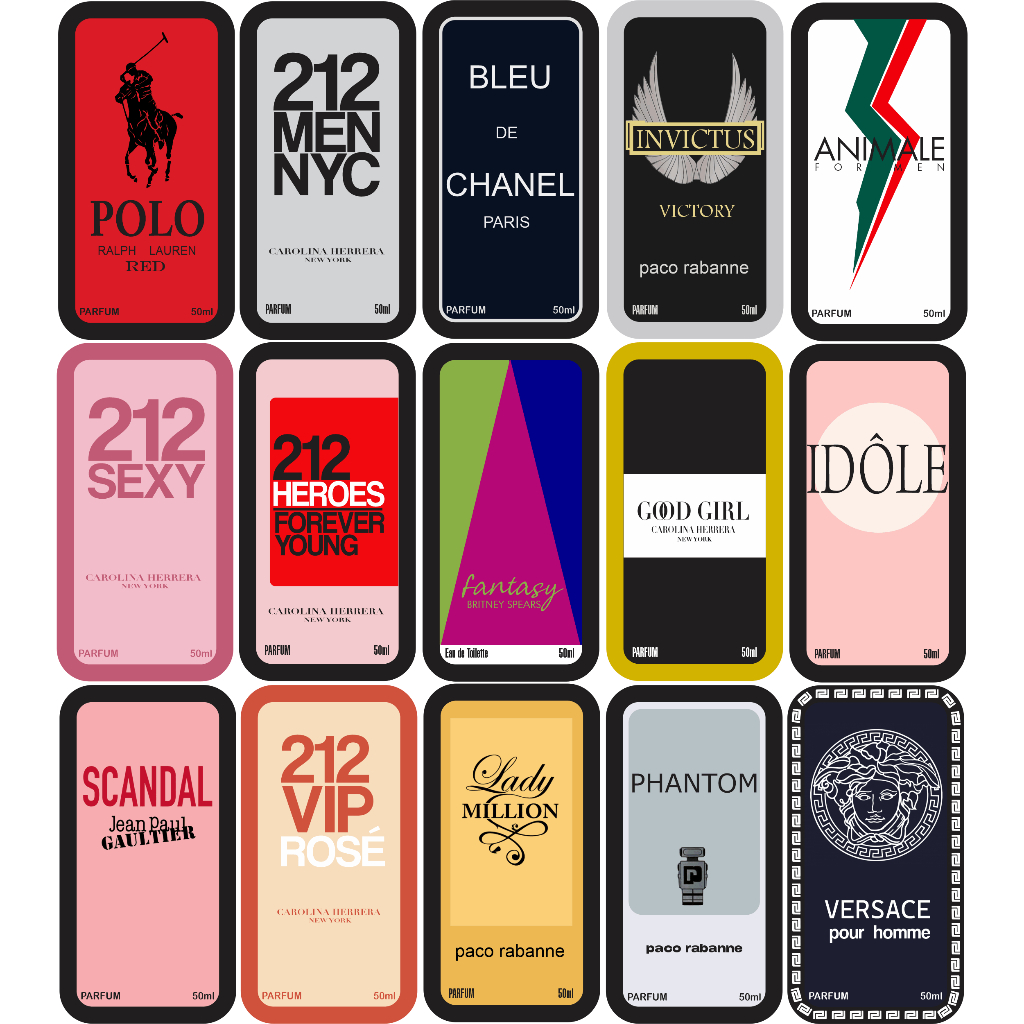 Kit 100 Adesivos Rotulo para Perfume - Envio Rapido | Shopee Brasil