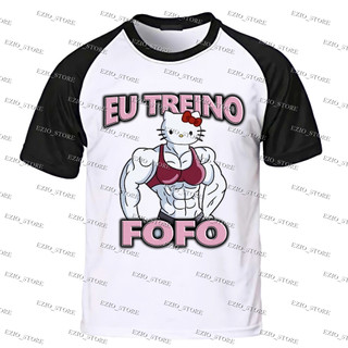 Camiseta Hello Kitty "Eu Treino Fofo" Unissex, Blusa Camisa Treino ...