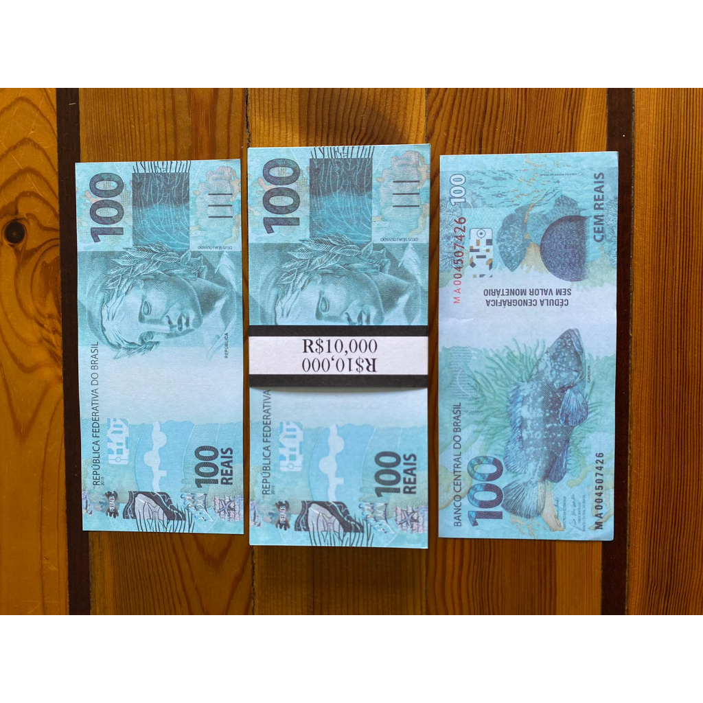 Nota 100 Reais Tamanho Real Kit Contem 50 Unidades | Shopee Brasil