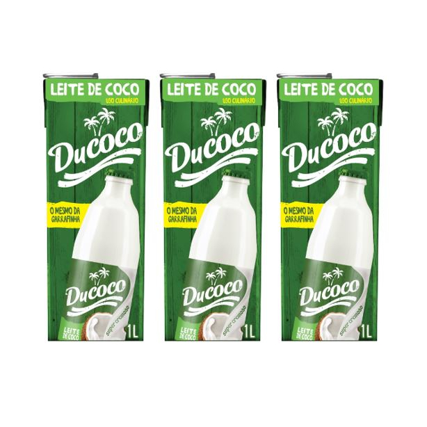 Kit C/3 Leite De Coco Uso Culinário 1 Litro - Ducoco | Shopee Brasil