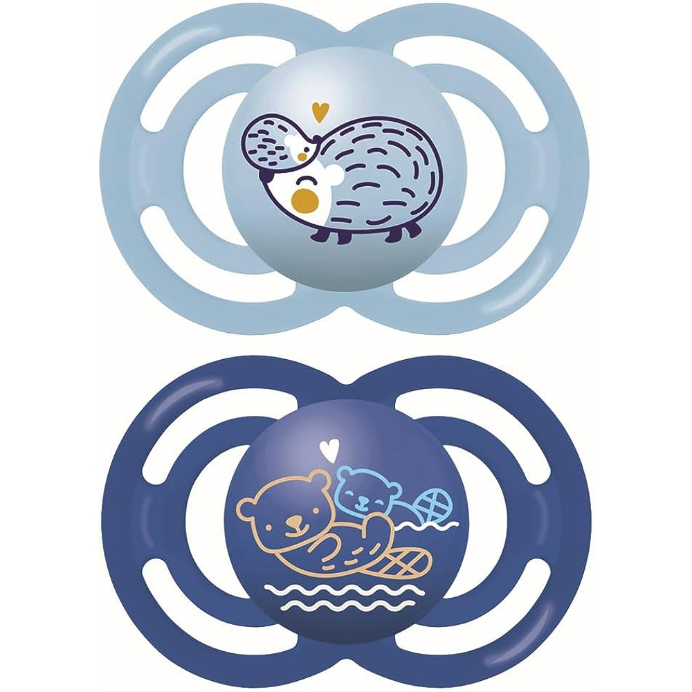Chupeta Mam perfect Embalagem Dupla Azul Bebê menino Desenho Bico ...