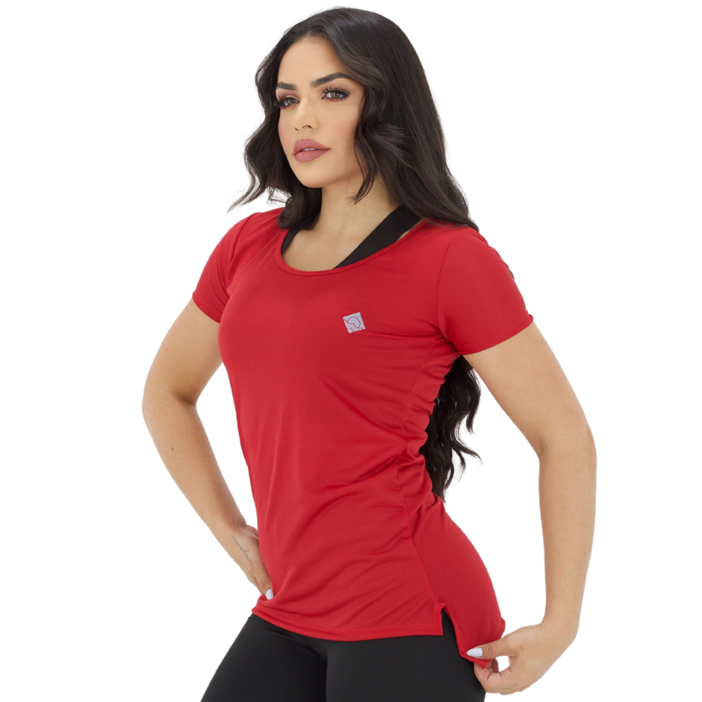 Blusa Fitness Dry Fit Feminina Tampa Bumbum Fenda Lateral Academia ...