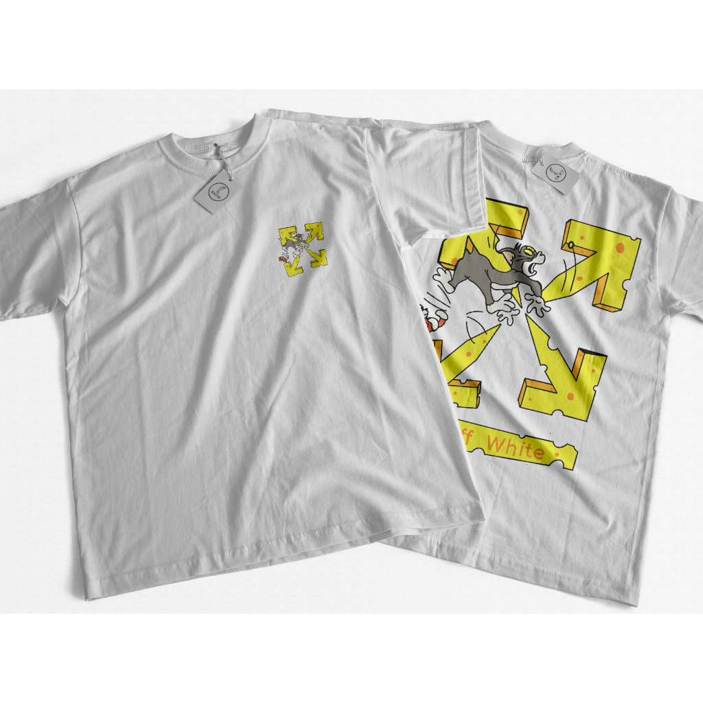 Camiseta Off White Tom e Jerry Chese | Shopee Brasil