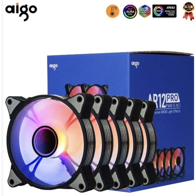 Aigo Ar12pro Ventoinha Pc Caixa Do Computador Espaço Ilimitado 120mm Rgb Fan 4pin Pwm Cpu