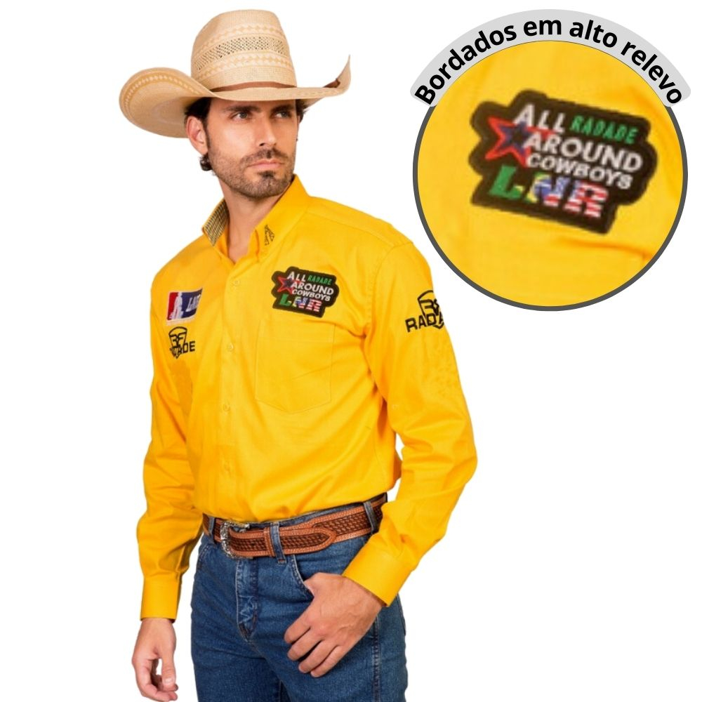 Camisa Masculina Radade Original Country Cowboy Amarela LNR Liga ...