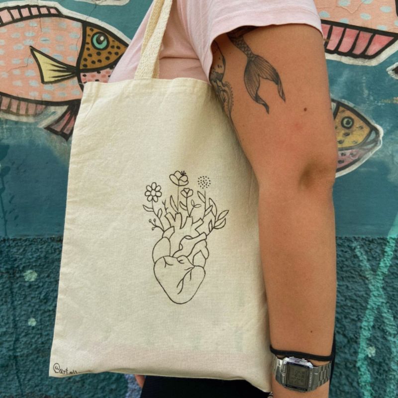 Ecobag heart ArtE | Shopee Brasil