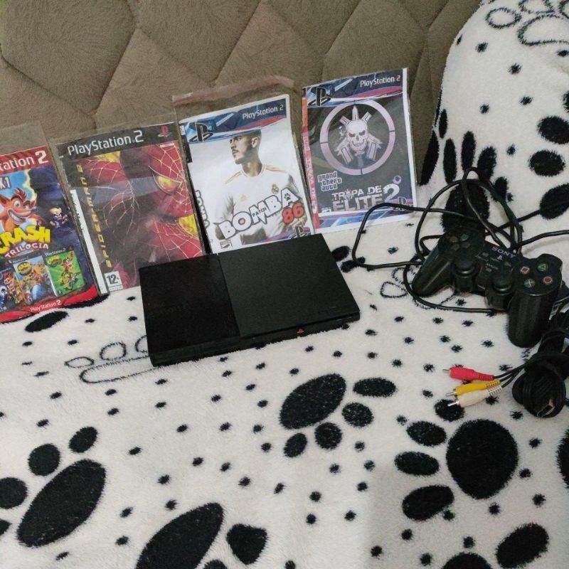 PS2 desbloqueado matrix original funcionando leitor com jogo 2 controle ...