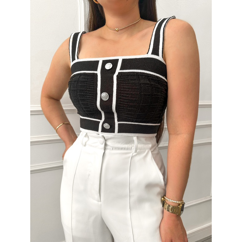 Cropped Sofia Tricot Modal | Shopee Brasil