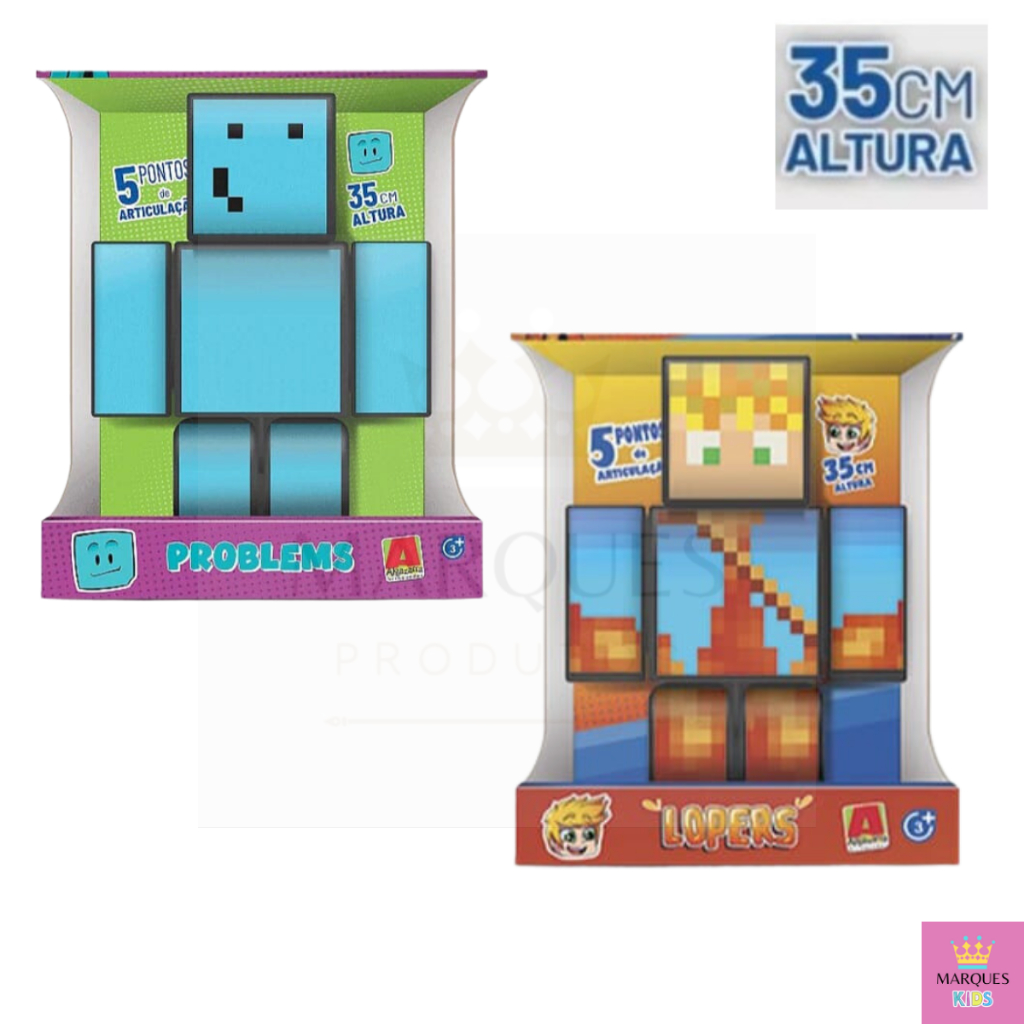 Boneco Problems + Lopers 35 cm Kit Minecraft | Shopee Brasil