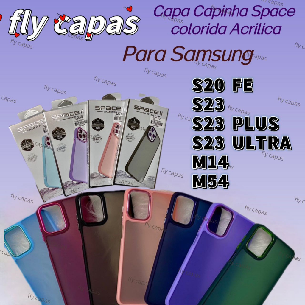 Capa Capinha Space Acrilica Colorida Fosca Para Samsung S20 FE,S23,S23 ... Capa Capinha Space Acrilica Colorida Fosca Para Samsung S20 FE,S23,S23 ...