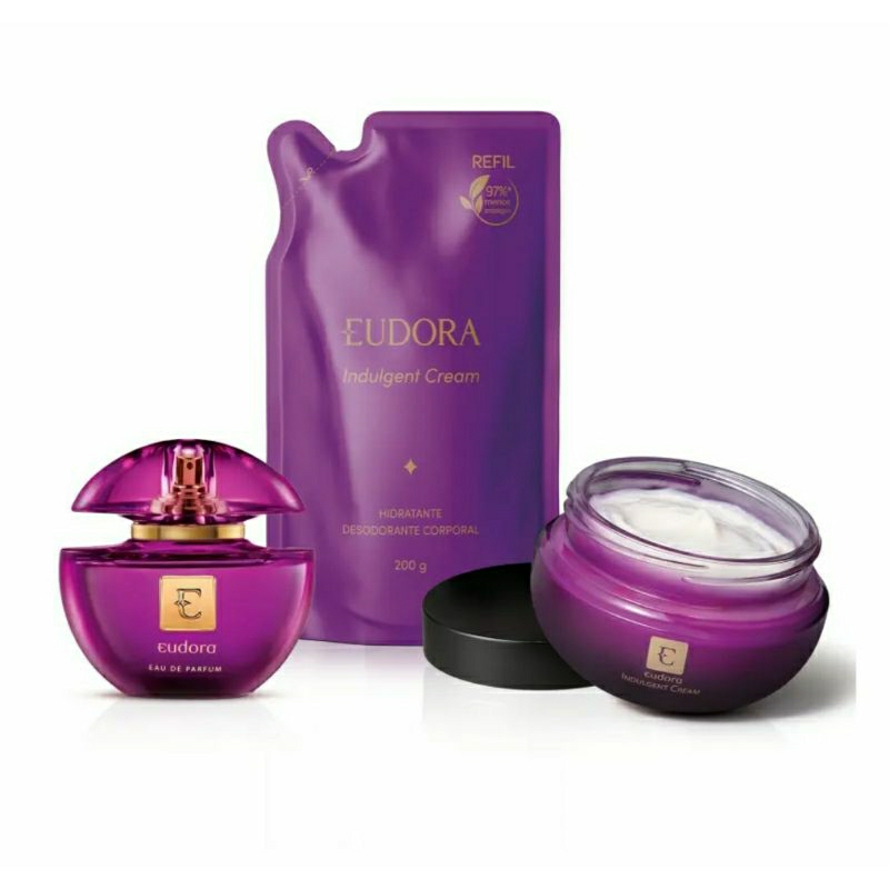 KIT PERFUME EUDORA ROXO EAU DE PARFUM + CREME HIDRATANTE CORPORAL ...