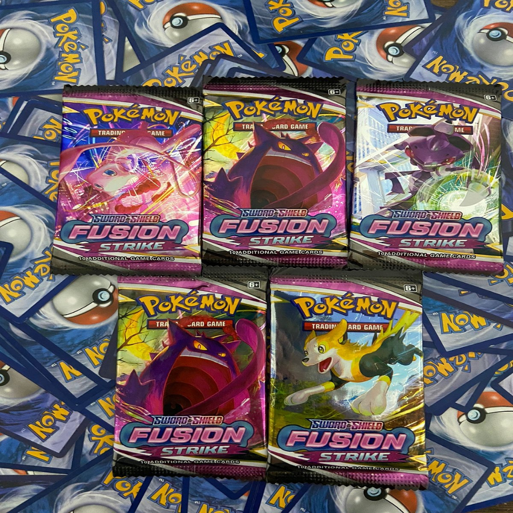 10 Pacotes Booster Packs Pokémon Fusion strike 100 cartas | Shopee Brasil