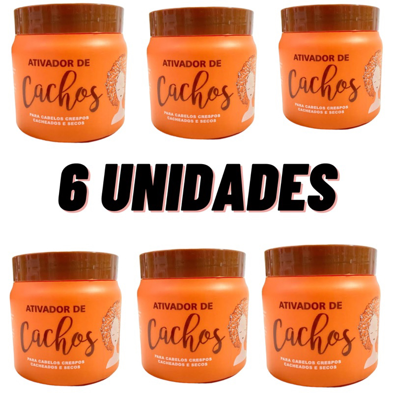 Kit 6 unidades Ativador De Cachos Naxos 500g -Cabelos Crespos Cacheados ...