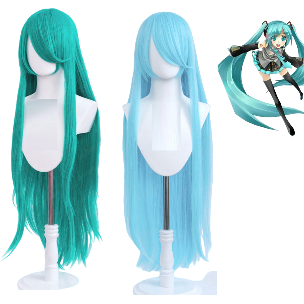 Peruca Longa Anime Cosplay 100cm Verde Mar ou Azul BB Bio orgânica alta ...