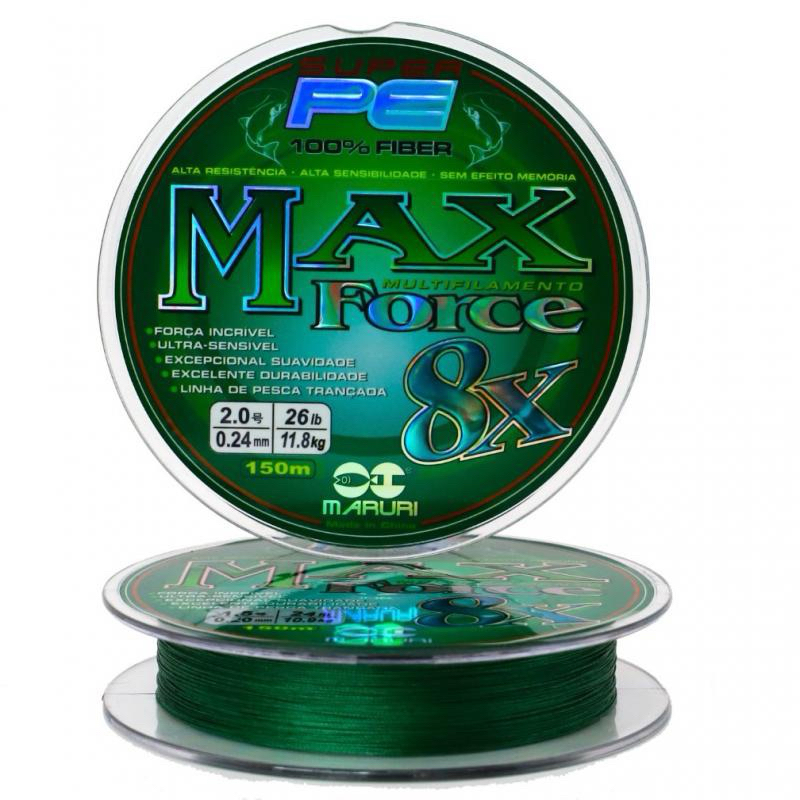 Linha Multifilamento Super Pe Max Force 8X 014mm a 050mm 150 Metros - Cor Verde Maruri | Shopee ...