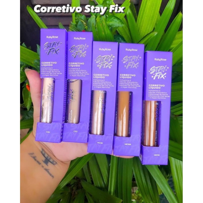 CORRETIVO LÍQUIDO RUBY ROSE STAY FIX | Shopee Brasil