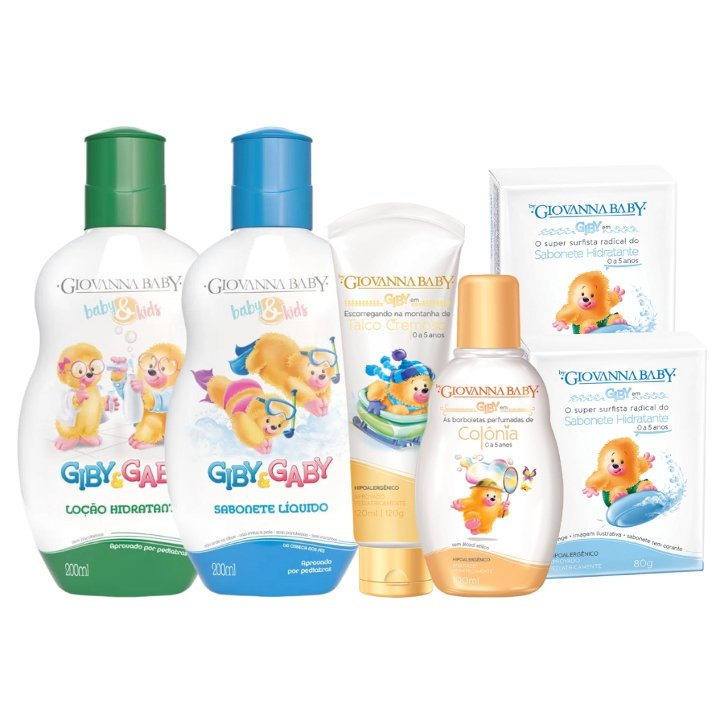 Kit Giovanna Giby sabonete liquido locao hidratante colonia talco ...